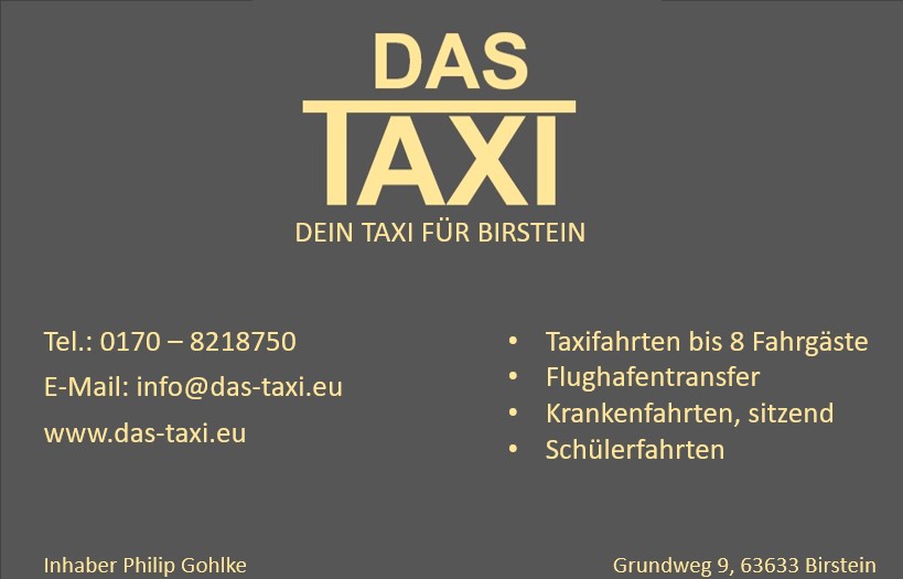 DAS TAXI - Dein Taxi für Birstein - HOME